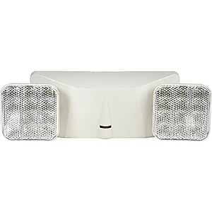 Global Industrial 2 Head Square LED Emergency Unit w/Adjustable Optics and Ni-Cad Battery Backup
