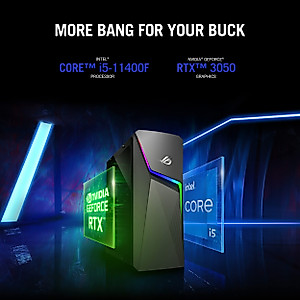ASUS ROG Strix G10 Gaming Desktop PC, Core™ i5-11400F, GeForce RTX 3050, 16GB DDR4 RAM, 512GB SSD, Windows 11 Home, G10CE-BB554