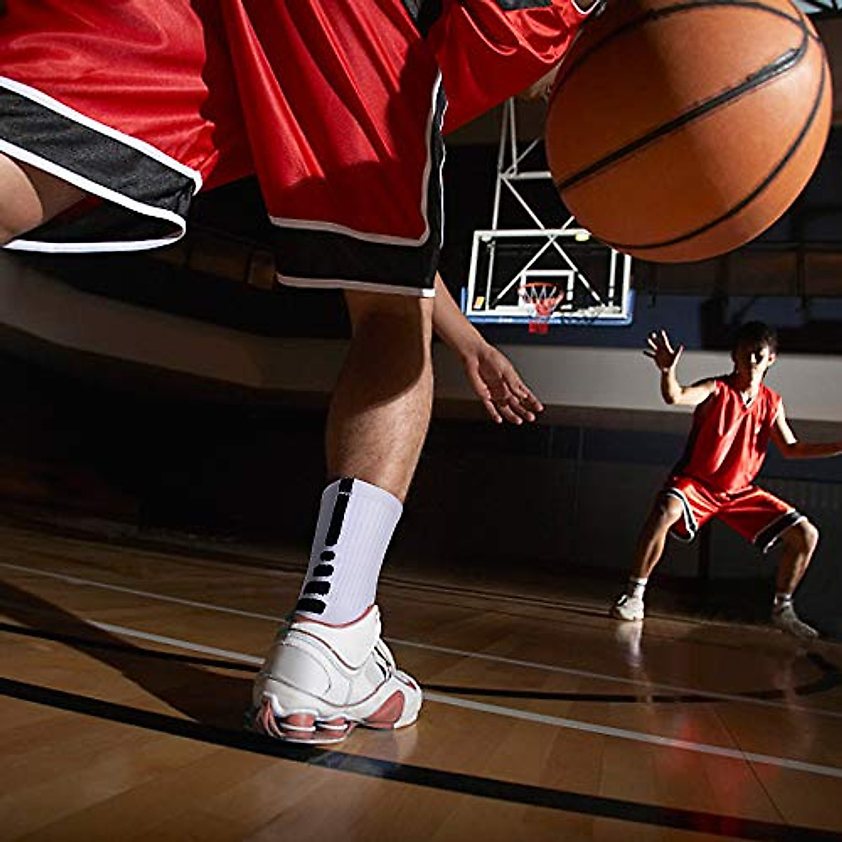 JHM mens Thick Protective Sport Cushion Elite Basketball Compression Athletic Socks, 5 Pairs Color#5, 6-13