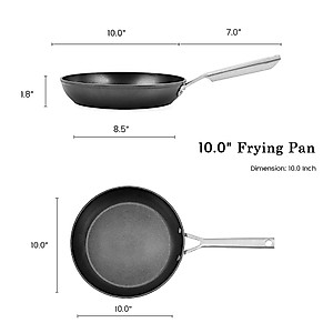 Wodillo Nonstick Frying Pan Skillet, Nonstick Omelette Pan,Induction Base, Hard-Anodized, Durable & Oven Safe to 420°F, Dishwasher Safe (10 INCH)