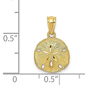 IceCarats 14K Yellow Gold Sand Dollar Sea Star Starfish Necklace Charm Pendant 19mm x 11mm Only