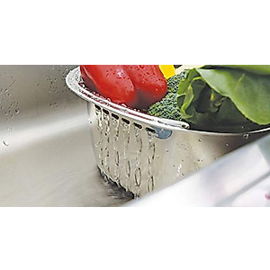 Characin Stainless Steel Dishpan Basin Dish Washing Bowl Bucket Basket Portable Tub Rack (Rounded Rectangle)
