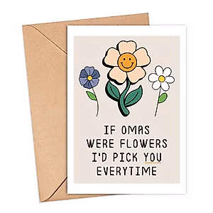 YoungGift If Omas Were Flowers I'd Pick You Everytime - Oma Birthday Card - Mother's Day Card For Oma - Flower Card - Gift For Oma - Thank You Card For Your Oma