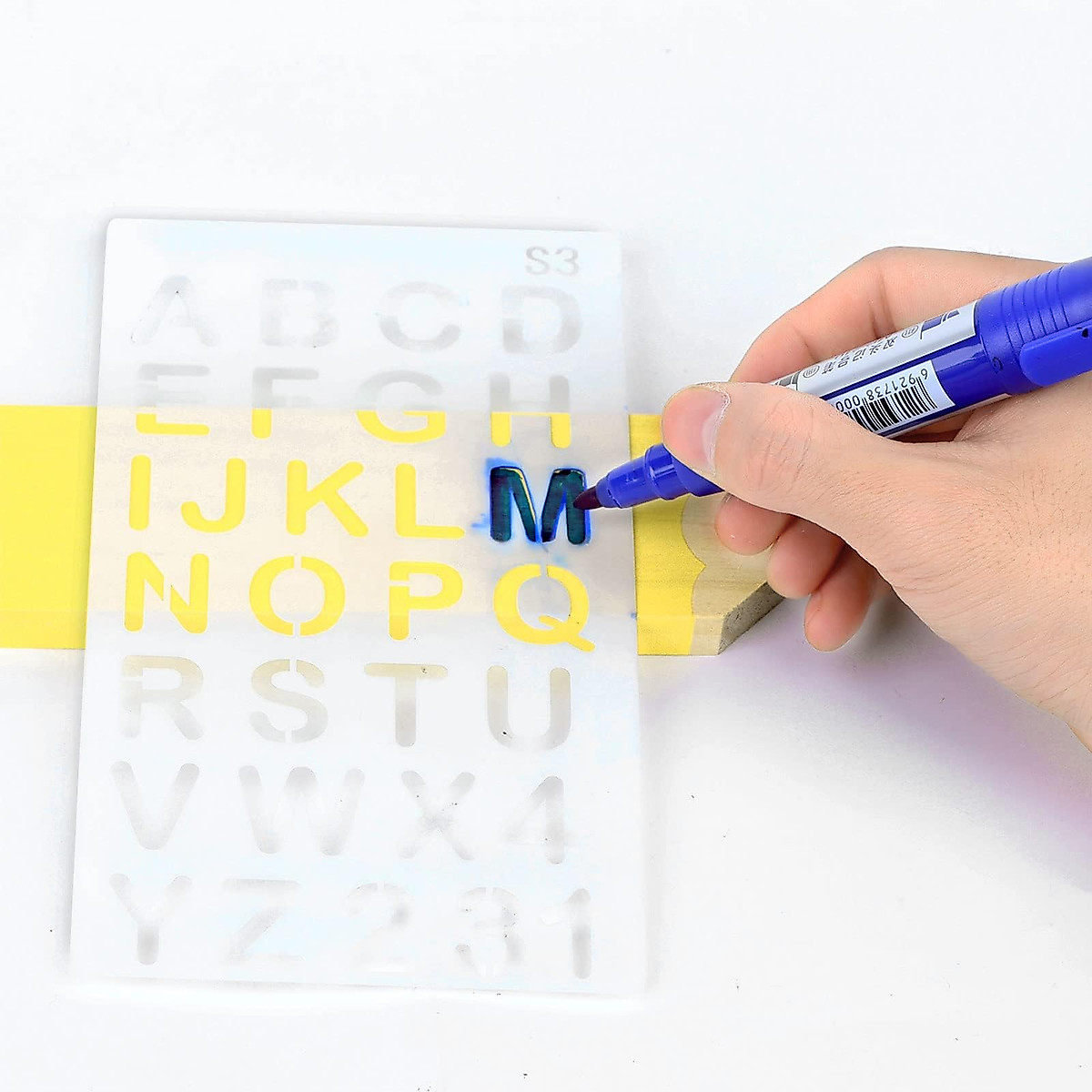 7 Pcs Personalized Pencil Teacher Name Plates and Letter Alphabet Number Template Large Teacher Appreciation Presents Blank Wooden Shaped Plaque Desk Sign Back to School Classroom Decor