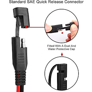 KUNCAN 25FT SAE to SAE 2 Pin Extension Cable DC Power 16awg Heavy Duty Battery Quick Disconnect/Connect Wire Harness with SAE Connectors with Dust Cap