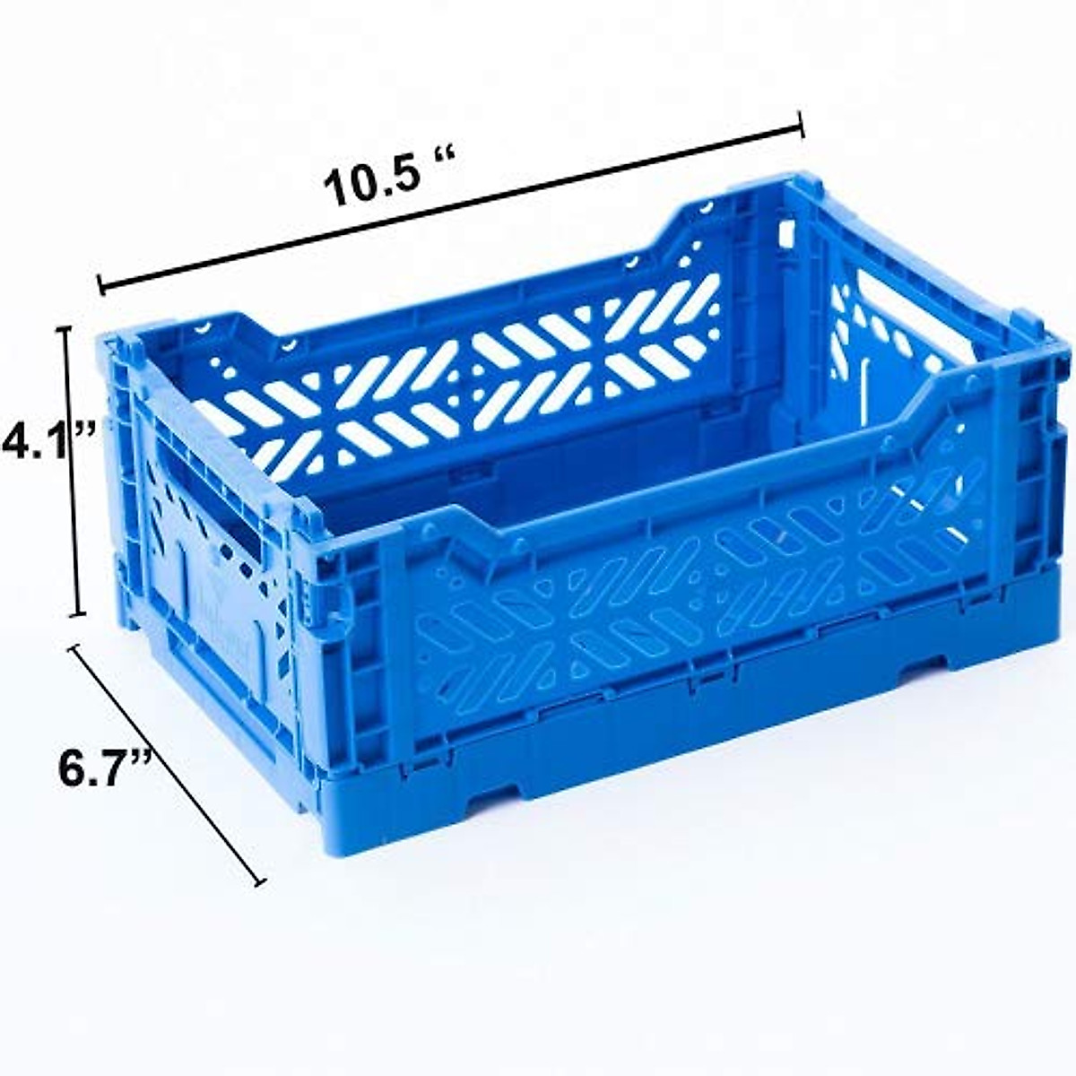 AYKASA Collapsible Storage Bin Container Basket Tote, Folding Basket Crate Container : Storage, Kitchen, Houseware Utility Basket Tote Crate - Mini-Box (Blue)