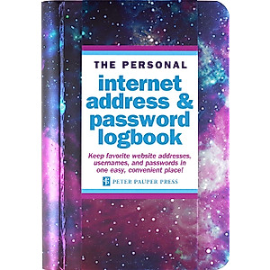 Galaxy Internet Address & Password Logbook (Cover band is removable for security)