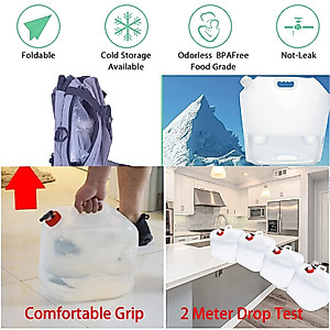 WMXWAN 122Gallon/16PCS×2.6Gal 15PCS×5.3Gal Water Storage Containers, Emergency Water Storage，Collapsible Water Containers bag, Water Hydration Bladder For Fishing, Camping, Hiking&Survival Ki