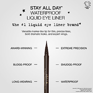stila Waterproof Liquid Eye Liner, Stay All Day Makeup with Fine Brush Tip Lasting Satin Finish, Smudge-Proof & Transfer-Resistant