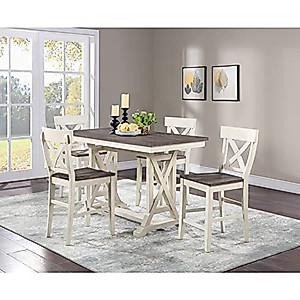 Coast to Coast Bar Harbor II Counter Height Dining Table, Cream, 30" D x 60" W x 36" H