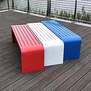 ARMERI Outdoor Garden Bench, Contemporary Armless Metal Park Bench 100/120/150/180cm for Outdoor Beach, Patio, Pool, Lawn, Outdoor Furniture, Park Bench,Black,180x40x45cm