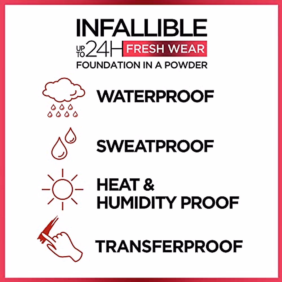 L'Oreal Paris Infallible 24 Hour Fresh Wear Waterproof Powder Foundation, 375 Deep Amber (Pack of 3)