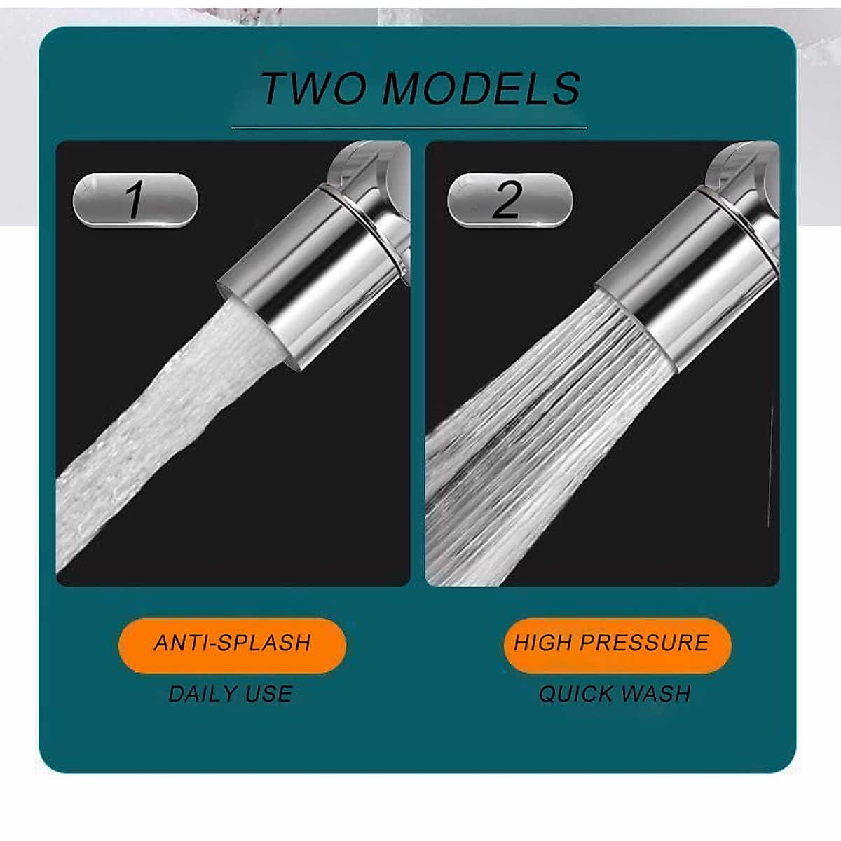 2Pack - BSPIX 1080° Rotating Faucet Aerator Extender (Plastic) with Aerator Wrench - 22mm Inside Diameter Suitable for 20-24mm Faucets - Dual Models And Robotic Arm for Kitchen/Bathroom Sinks