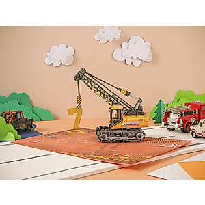 Liif crane 7th pop up card, birthday card for 7 years old