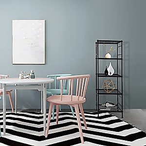 5-Wire Shelving Metal Storage Rack Shelves, Standing Storage Shelf Units for Laundry Bathroom Kitchen Pantry Closet(Black)