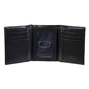 Dickies Men's Leather Chain Wallet - High Security Trifold With ID Window And Credit Card Pockets