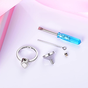 925 Sterling Silver Cremation Rings Teardrop Ash Memroial Urn Ring Hold Ashes Engraved Always in my heart Cremation Jewelry (6)