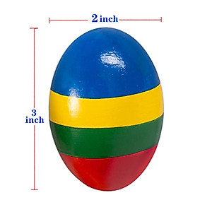 Wooden Egg Shakers Musical Instruments for Babies, 6 Pack Fun Percussion Instruments Perfect for Easter Basket Stuffers Great Toys for Kids Boys and Girls 1 to 3 Years Old Ideal for Easter Hunts