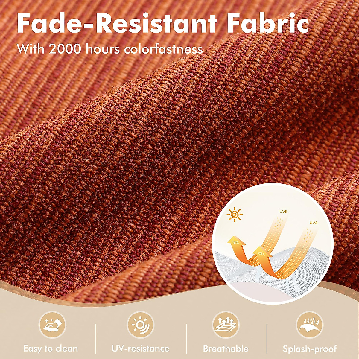 XIZZI Patio Furniture Set with Fire Pit Table,7 Pieces Outdoor Furniture with Swivel Rocking Chairs,All Weather Wicker Outside Conversation Sets for Balcony,Deck,and Backyard,Brown Rattan Orange Red