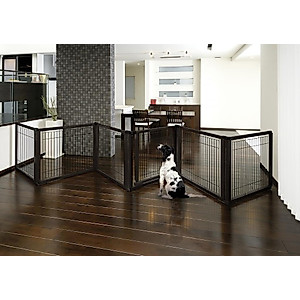 Richell Convertible Elite 6 Panel Pet Gate Black