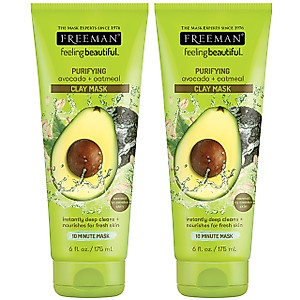 Freeman Feeling Beautiful Facial Clay Masque Avocado & Oatmeal 6 oz (Pack of 2)