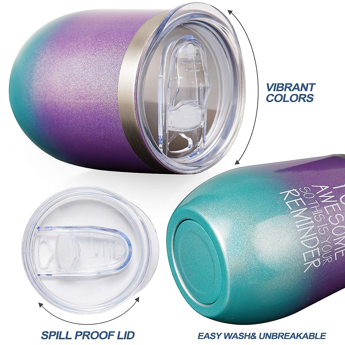 Sometimes You Forget That You are Awesome, Thank You Gifts, Funny Inspirational Birthday Graduation Gifts for Women, Coworker, Friends 12oz Vacuum Insulated Tumbler with Keychain Sock