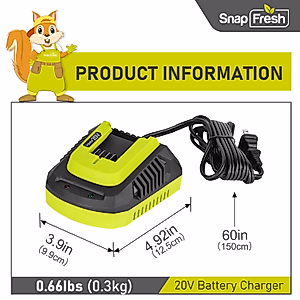 SnapFresh 20V Battery Fast Charger (BBT-XH20V), Work with SnapFresh Batteries of BBT-DC20A & BBT-DC40A