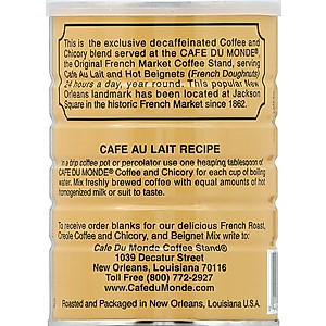 Cafe Du Monde Coffee and Chicory Decaffeinated, 13 Ounce