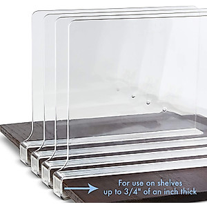 KAYNO Acrylic Shelf Dividers, 2 Pack Clear Shelf Dividers for Closet Wood Shelf Organizer Wood Closet Separator Shelf Dividers for Storage and Organization in Bedroom No Installation Tools Required