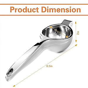 Lemon Juicer, Heavy Duty Lemon Squeezer, Stainless Steel Lime Squeezer Manual Citrus Press Orange Juicer Handheld, Hand Press Fruit Juicer Exprimidor De Limones for Lemon