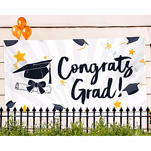 Graduation Banner 2022 - Graduation Decorations 2022 - Graduation Party Supplies 2022 - Large 71” x 40” Graduation Backdrop 2022 Decor - Congrats Grad Banners Yard Sign - Car Decorations for Parade