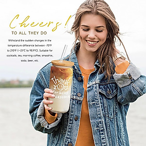 Thank You Gifts for Women Men, Employee Appreciation Gifts, Appreciation Gifts for Coworkers, Thank You for Being Awesome Glass Cup, Gifts for Coworkers, Employee, Teachers, Nurse, Thanksgiving Gifts