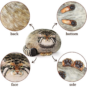 18 in Steppe Cat Pillow, Cat Plush Body Pillow, Cute Stuffed Animals Soft Plushies, Kitten Plush Throw Pillow Doll Big Plush Toys Gift for Girls Boys Girlfriend (Cat)