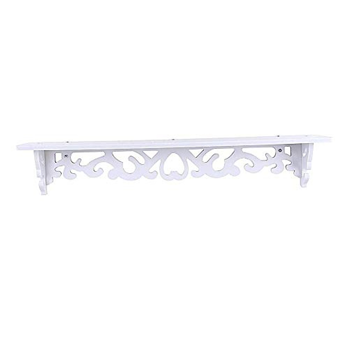 Estink White Carved Wall Hanging,New White Filigree Style Shelves Cut Out Design Wall Shelf Home Gardening Tools Rack,62x12x4cm