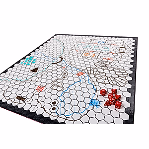 The Authentic Role-Playing Game Board by Hexers, Mat Alternative, Compatible with Dungeons and Dragons D&D DND Pathfinder RPG, 27x23 inches, 1 inch Square and Hexes Battle Grid, Foldable & Dry Erase