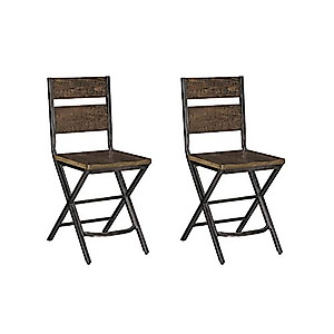 Signature Design by Ashley Kavara 24" Rustic Counter Height Barstool, 2 Count, Brown