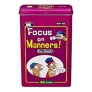Super Duper Publications | Focus on Manners Fun Deck | Behavior and Social Skills Flash Cards | Educational Learning Materials for Children