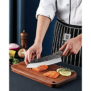 TIVOLI Professional Chef Knife Japanese Gyuto Knife Hand Forged Knife Meat Cleaver Full Tang Butcher Knife for Vegetables Meat Cutting for Kitchen Outdoor Cooking knifes Thanksgiving Christmas Gift