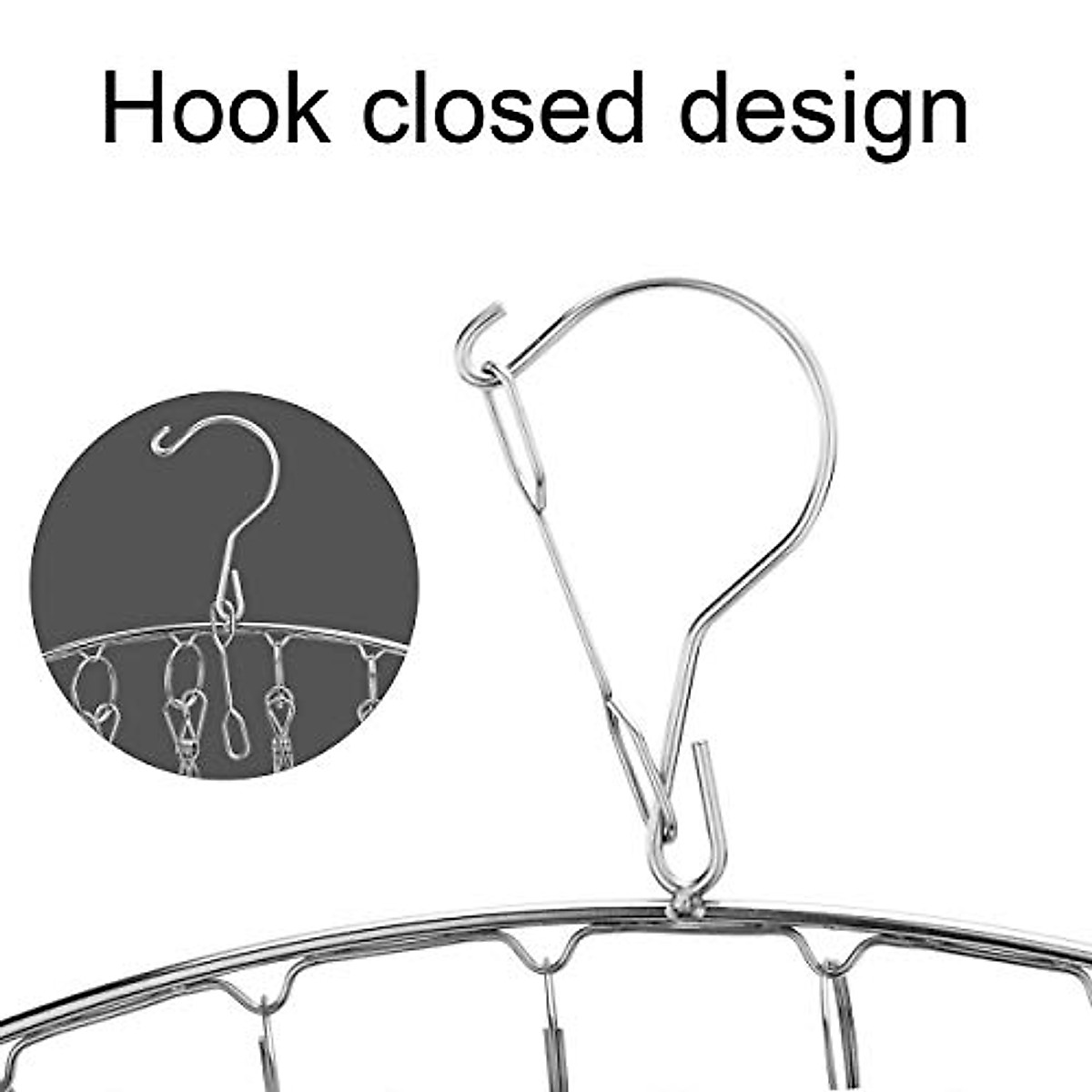 Toplife Clothes Hanger with 10 Clips, Stainless Steel, Windproof, for Drying Socks, Bras, Underwears, Baby Clothes, Hats, Scarfs, Towels, Pants, and Gloves, Set of 4