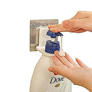Svaitend Plastic Self-Adhesive Wall Mounted Bathroom Bottle Holder Shower Gel Shampoo Hook 2 Pcs