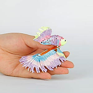SEVENBEES Tropical Fish Figurines Collectibles Jewelry Boxes Hinged Trinket Box for Women