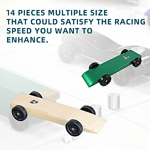 3.25 OZ Tungsten Weights Steel Weights for Pinewood Derby Cars,4 Different 14 Pieces Multiple Sizes of Pinewood Derby Incremental Weights, Pinewood Derby Weights for Derby Pine Race Wood Car