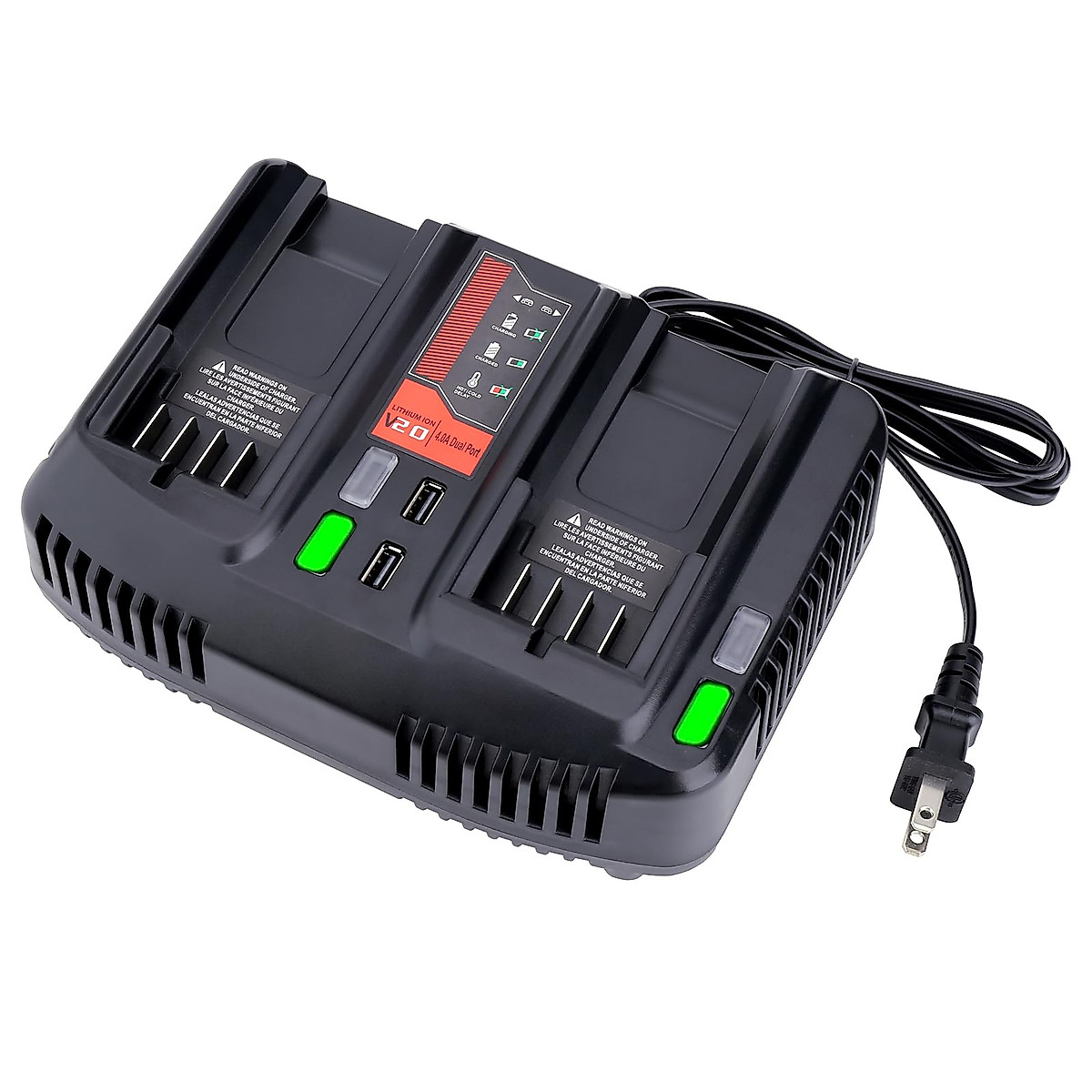 CMCB124 Dual Port V20 Battery Fast Charger Replacement for Craftsman 20V MAX V20 Battery Lithium CMCB202 CMCB201 CMCB209 CMCB205 CMCB100 CMCB102 CMCB101