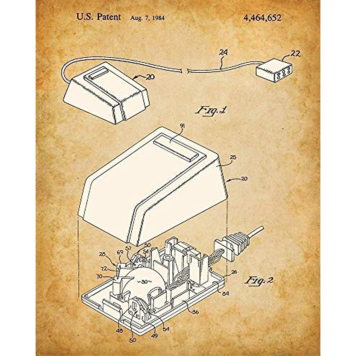 Original Steve Jobs Computer Patent Art Prints - Set of Four Photos (8x10) Unframed - Makes a Great Home or Office Decor and Gift Under $20 for Computer Geeks/Gurus and Tech Support