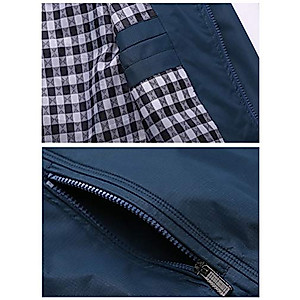 PASOK Men's Lightweight Softshell Coat Outerwear Zipper Windbreaker Flight Bomber Jacket Navy M