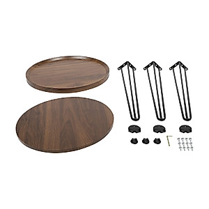 PaNeTnya 2-Tier Small End Table,Round Sofa Side Table with Storage Shelf and Metal Frame,Nightstand Bedside Table for Home Living Room Bedroom