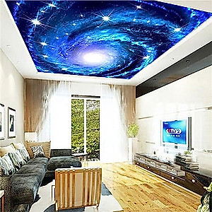 Star Vortex Ceiling Large Wall Mural, Universe Space Peel and Stick murals Wallpaper 3D Poster Photo wallstick for Livingroom Bedroom Kids Room Nursery,79" W x 56" H/200x140cm