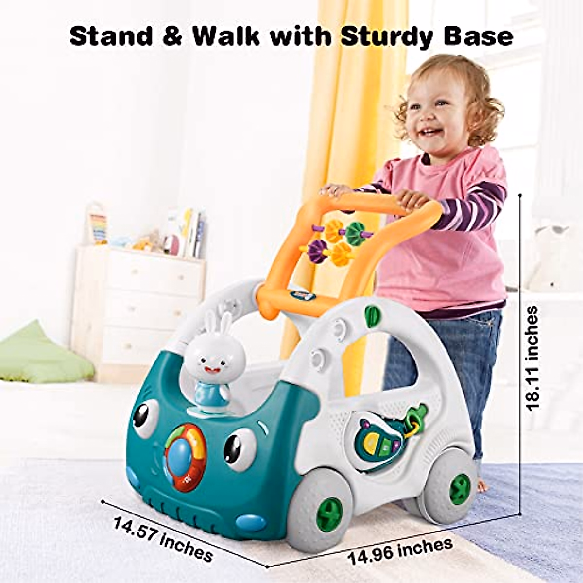 EINSTEM Sit to Stand Learning Baby Walker, Baby Toys 6 to 12, 12-18 Months, Toys for 1 Year Old Boys Girls, Toddler Gifts Remote Control Activity Center with Music, 3 in 1