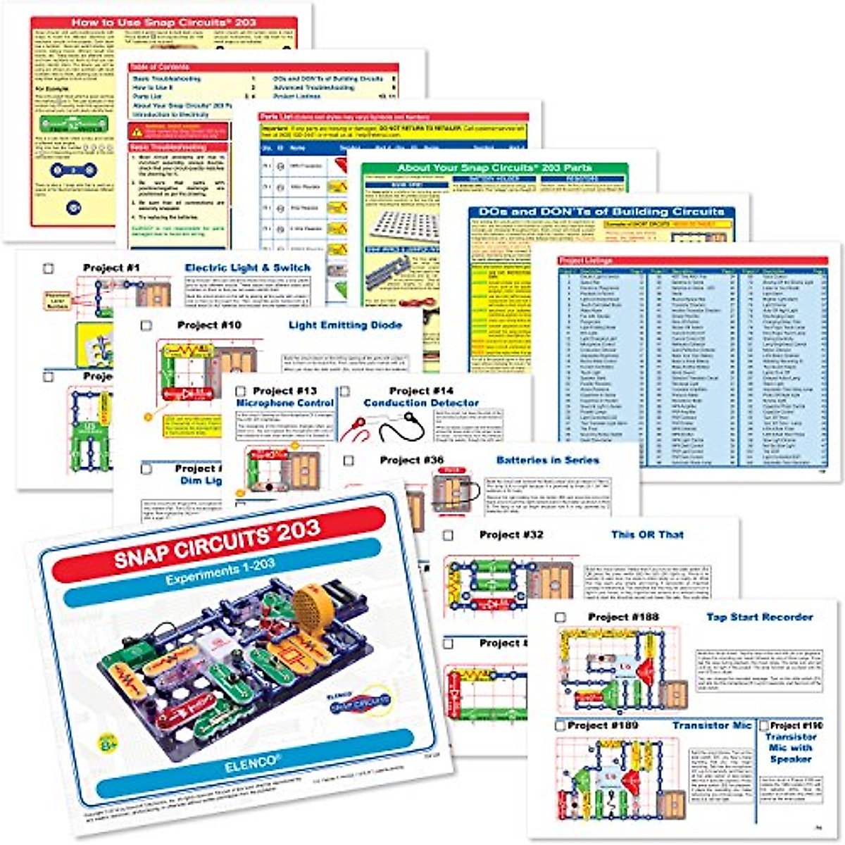 Snap Circuits 203 Electronics Exploration Kit | Over 200 STEM Projects | Full Color Project Manual | 42 Snap Modules | Unlimited Fun