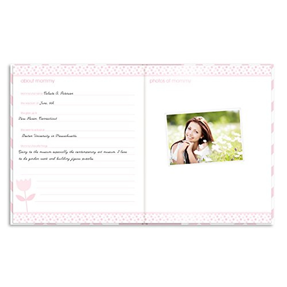Pearhead First 5 Years Chevron Baby Memory Book With Clean-Touch Baby Safe Ink Pad To Make Baby's Hand Or Footprint Included, Newborn Milestone And Pregnancy Journal, Pink